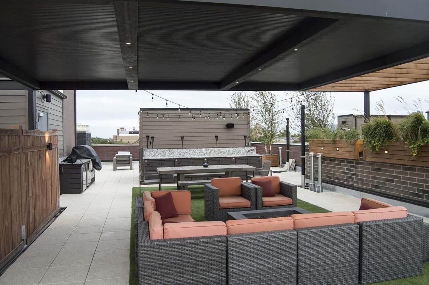 Rooftop Deck Featuring Pergola & Lounge - Uptown - Urban Rooftops ...