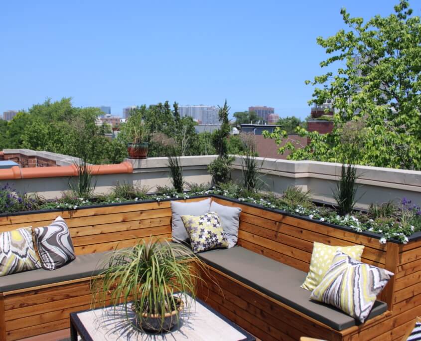 Roof Deck With Veranda & Planters - Wrigleyville - Urban Rooftops ...